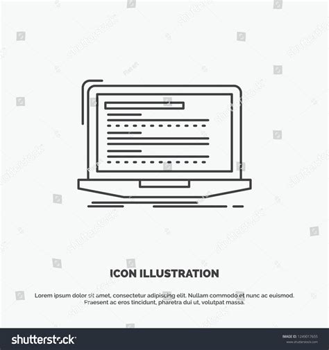 Code Coding Computer Monoblock Laptop Icon Stock Vector Royalty Free