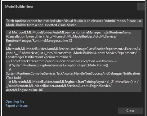 C Torch Runtime Cannot Be Installed When Visual Studio Is An Elevated Admin Mode Stack