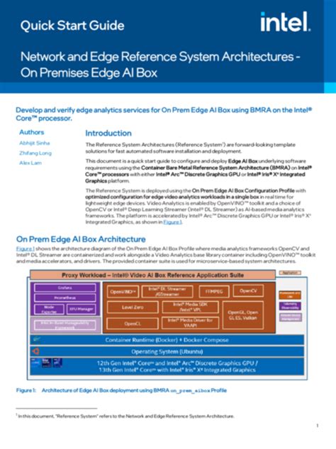 Network And Edge Reference System Architectures On Premises Edge Ai