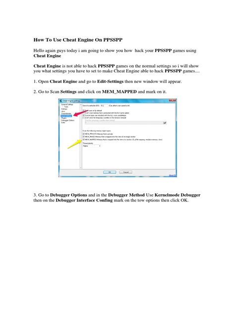 How To Use Cheat Engine On Ppsspp Knk Things Pdf Sword Leisure