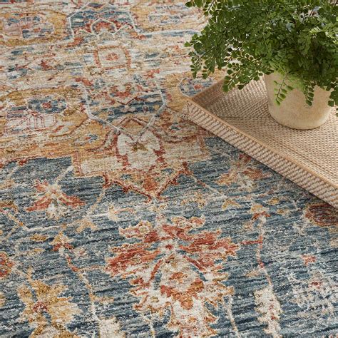 Nourison Rugs Sahar Shr06 Ivory Blue Luxury Rug Shop Uk