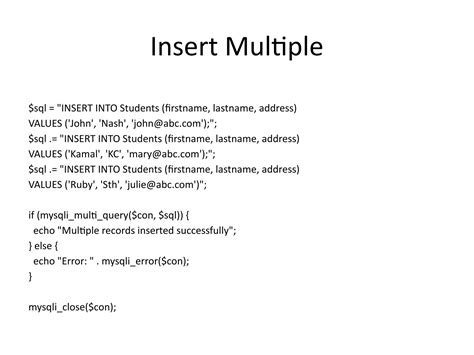 Basics Of Working With Php And Mysqlpptx