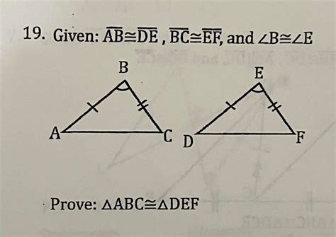 [answered] 19 Given Abde Bc Ef And B E B A C D Prove Aabc Adef E F Kunduz