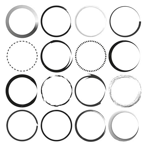 Premium Vector Collection Of Circular Line Frames Set Of Round Border Designs Handdrawn Circle