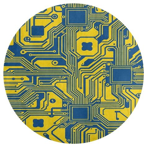 Circuit Board Design Round Carpets Living Room Sofa Coffee Table Rug