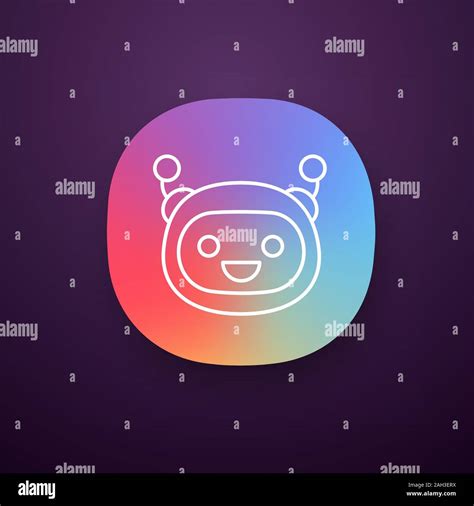 chatbot app icon ui ux user interface talkbot laughing chat bot