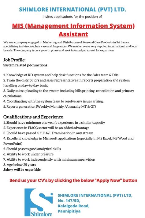 Mis Management Information System Assistant 2025