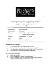 Web Programming assignment.docx - Web Programming/ Web Programming with ...