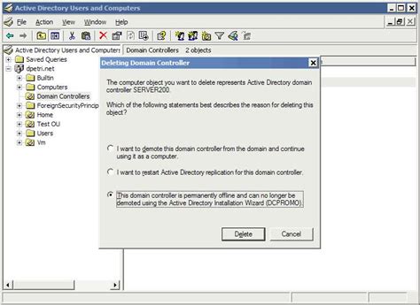 Delete Failed Dcs From Active Directory My Previous Experience