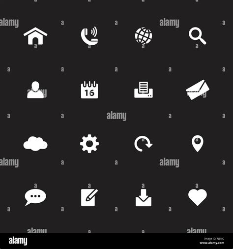 [eps10] white simple flat icon set 1 for web design user interface ui
