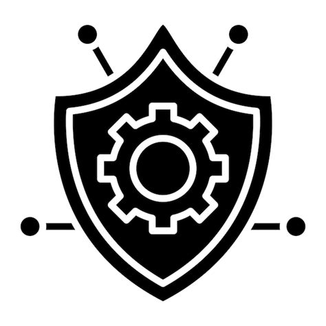 Premium Vector Security Settings Glyph Solid Black Illustration