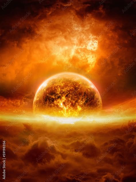 Exploding Planet Stock Illustration Adobe Stock