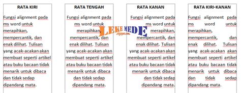 Mengatur Tulisan Menjadi Rata Kiri Kanan dan Tengah Pada Ms Word | ezy blog