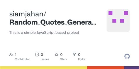 GitHub Siamjahan Random Quotes Generator This Is A Simple JavaScript Based Project