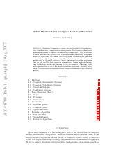 Basic Quantum Computing Pdf AN INTRODUCTION TO QUANTUM COMPUTING ArXiv V Quant Ph