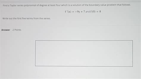 solved f′ x −9y 7 and f 0 8 write out the first five terms