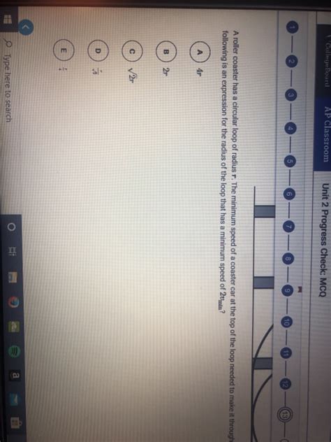 solved a roller coaster has a circular loop of radius r the