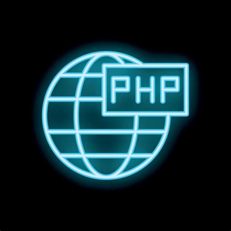 Neon Blue Php Programming Language Overlaying Globe Icon Vector Art At Vecteezy