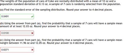 Solved A Find The Standard Error Of The Sampling Chegg