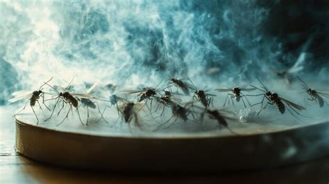 Mosquitoes In Smoke Premium Ai Generated Image