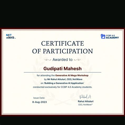 Mahesh Gudipati On Linkedin Nxtwave Generativeai Workshop