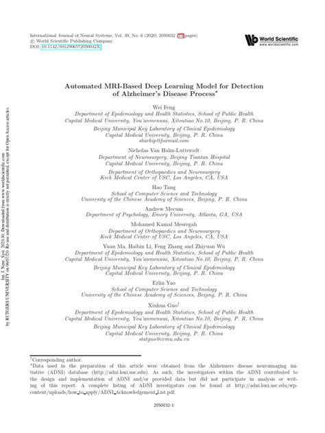 Automated Mri Based Deep Learning Model For Detection Of Alzheimers