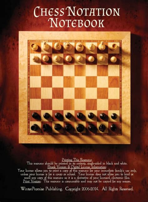 Chess Notation Notebook Winterpromise
