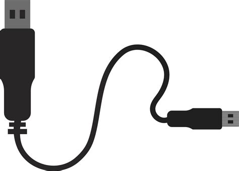 Usb Cable In Grey Color Vector Art At Vecteezy