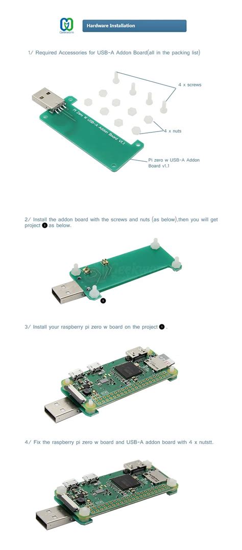 Raspberry Pi Zero W Badusb Usb A Addon Board Usb Connector Rpi0 To