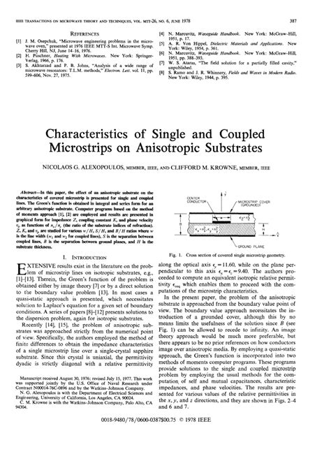 Pdf Characteristics Of Single And Coupled Microstrips On Anisotropic Substrates