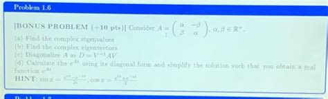 solved bonus problem 10pts ∣ consider a αβ−βα α β∈r