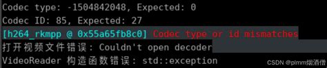 ffmpeg中avcodec open2函数报错codec type or id mismatches csdn博客
