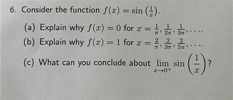 solved consider the function f x sin 1x a ﻿explain why