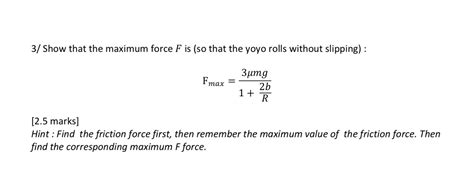 Solved To ît We consider a Yo Yo that is rolling without Chegg com