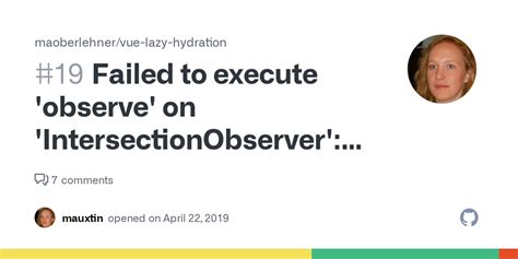 Failed To Execute Observe On IntersectionObserver Parameter Is Not Of Type Element