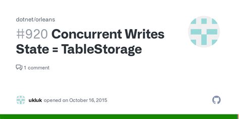 Concurrent Writes State Tablestorage · Issue 920 · Dotnet Orleans · Github