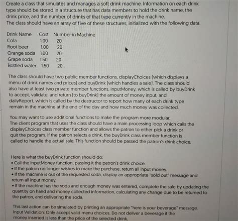 Solved Create A Class That Simulates And Manages A Soft