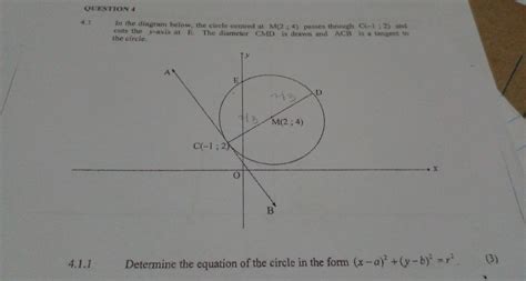 solved question 4 4、1 in the diagram below the circle centred at m 2