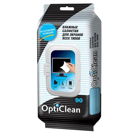 Салфетки OptiClean влажные для экранов всех типов, 90 шт. - купить с ...