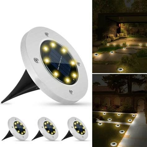 Садовый светильник на солнечных батареях 8 Led набор 4 шт Уличный