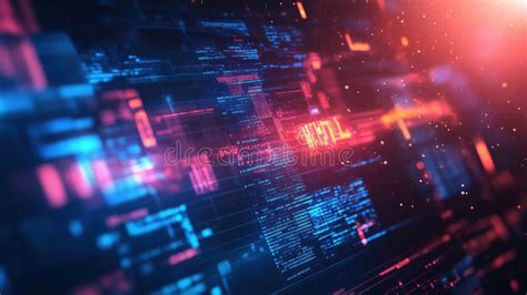 Digital Data Visualization With Glowing Lines And Patterns Stock Image