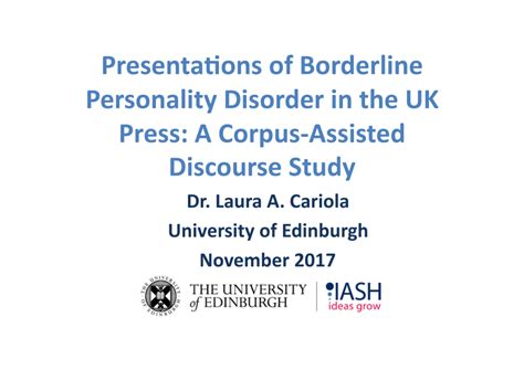 Pdf Presentations Of Borderline Personality Disorder In The Uk Press A Corpus Assisted