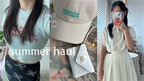 이쁜템 유행템 총집합 여름하울 🫧 ㅣ유니크한 크롭탑ㅣ아디다스 반바지ㅣ레터링 예쁜 여름모자ㅣ하객룩👗 Youtube