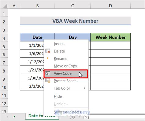 Using Excel Vba To Find A Week Number 6 Examples Exceldemy