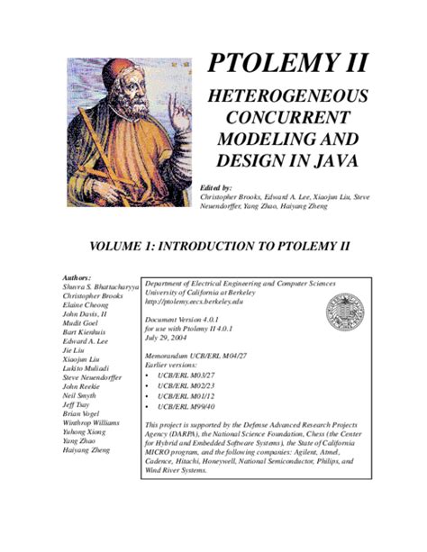 pdf ptolemy ii heterogeneous concurrent modeling and design in java
