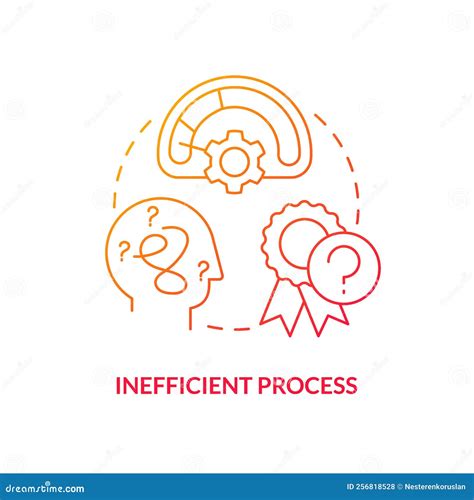 Inefficient Process Red Gradient Concept Icon Stock Vector Illustration Of Problem Management