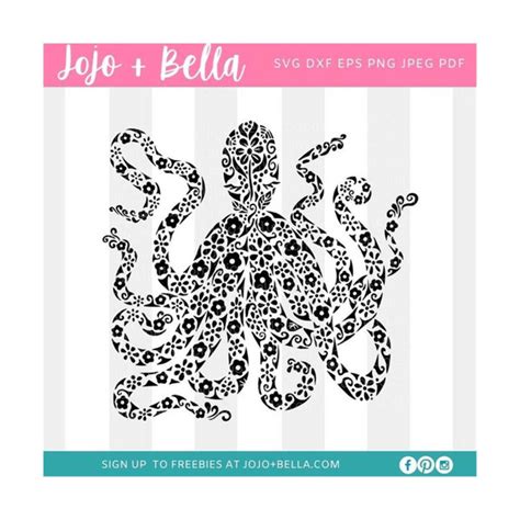 Mandala Octopus Svg Zentangle Svg Mandala Svg Octopus Inspire