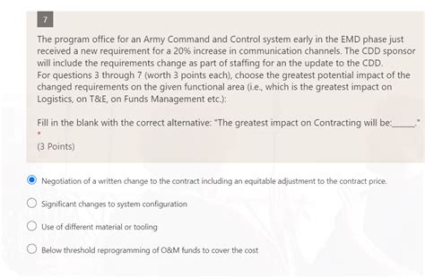 Solved 7 The Program Office For An Army Command And Control