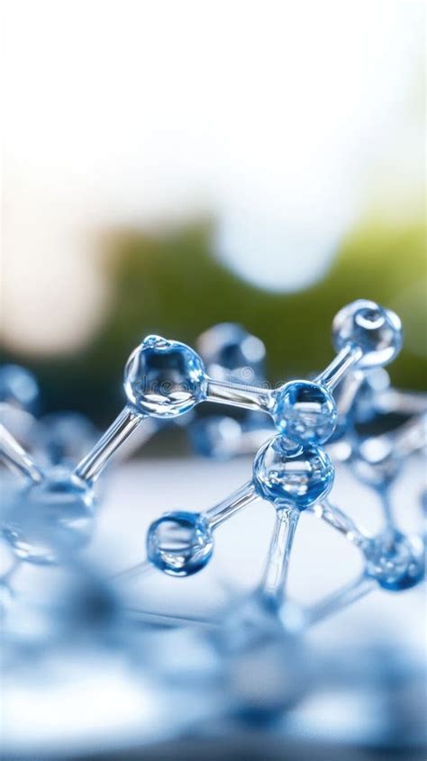 Abstract Representation Of Molecular Structure With Blue Atoms And