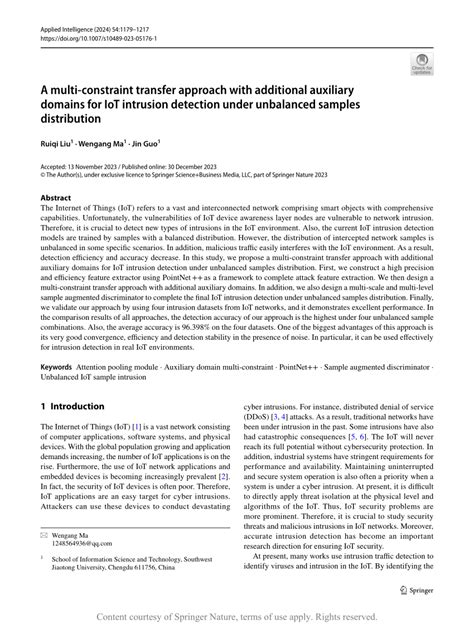 A Multi Constraint Transfer Approach With Additional Auxiliary Domains For Iot Intrusion